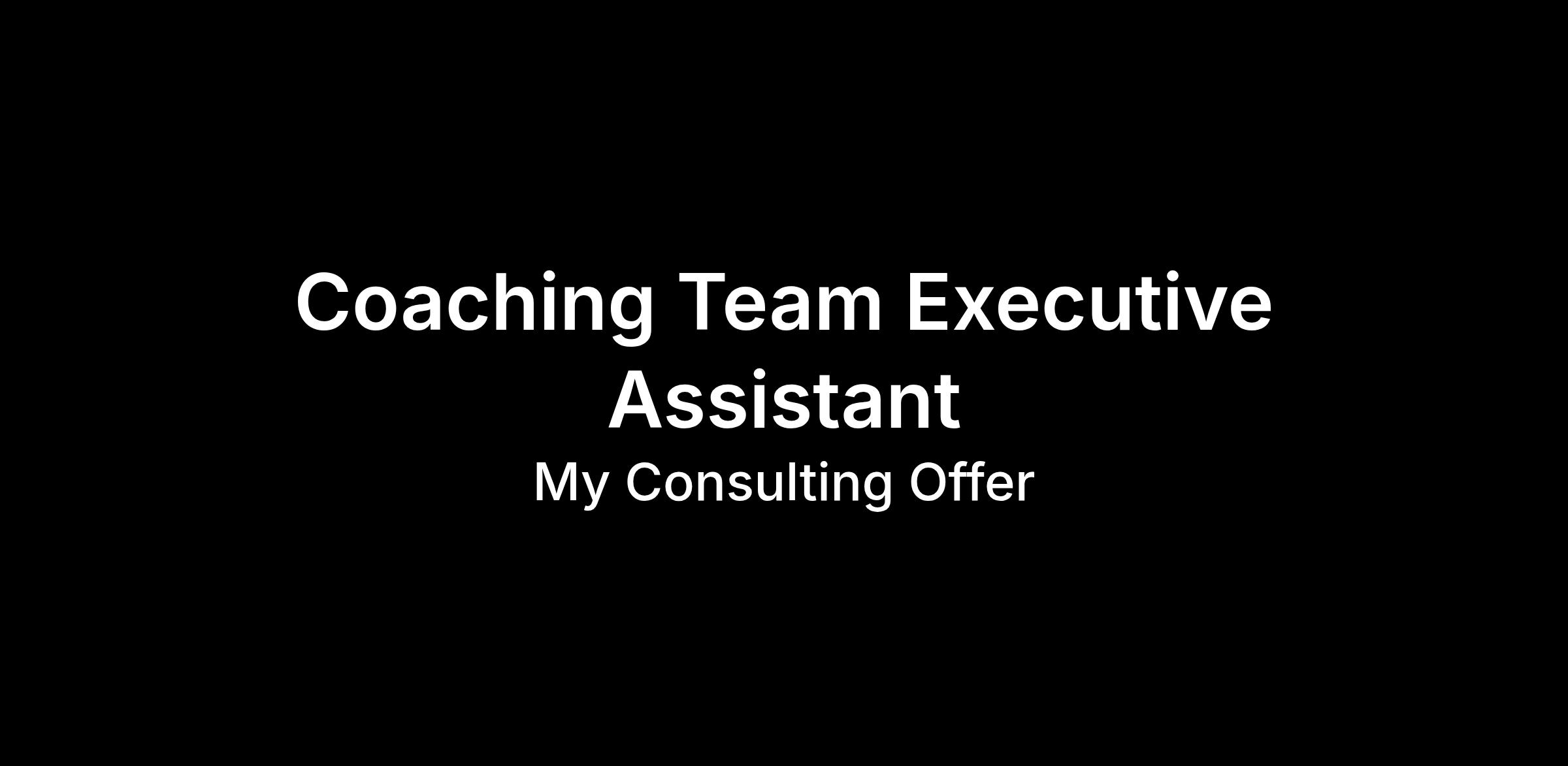 Coaching Team Executive Assistant at My | Remote & Work from Home Jobs